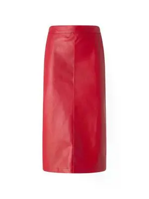 Pinko Faux-leather Midi Skirt With Rear Slit
