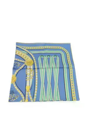 Hermès Print Silk Scarf - Blue