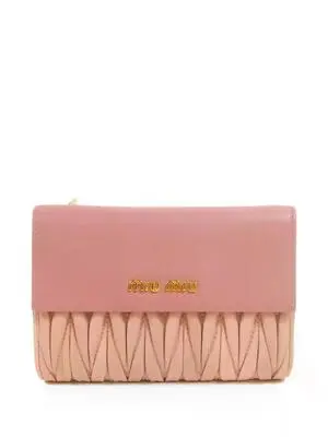 Miu Miu Matelassé Leather Wallet - Pink
