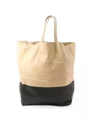 Celine Small Cabas Leather Tote Bag - Neutrals