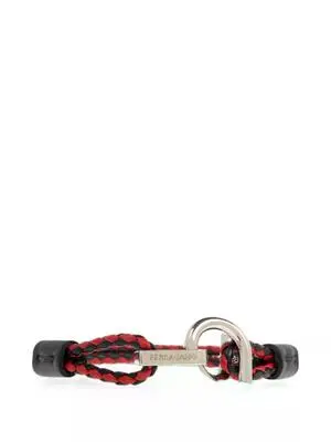 FERRAGAMO Gancini Braided Leather Bracelet