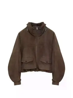 Loewe Suede Zip-up Jacket - Brown
