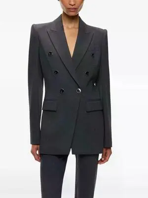 Pinko Double-breasted Peak Lapel Blazer - Grey