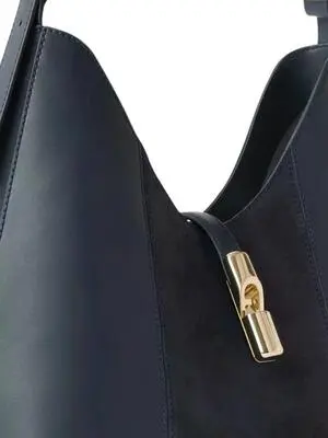 Furla Medium Suede-panelled Leather Shoulder Bag
