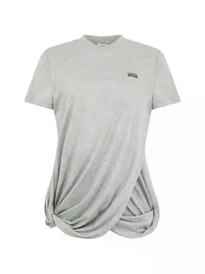 Loewe Anagram Embroidered Draped T-shirt - Grey