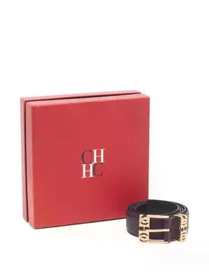 Carolina Herrera Ch Logo Leather Belt