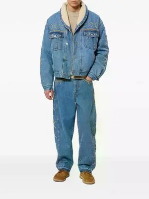MARANT Jackson Embroidered Denim Jacket - Blue