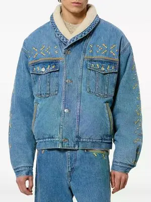 MARANT Jackson Embroidered Denim Jacket - Blue