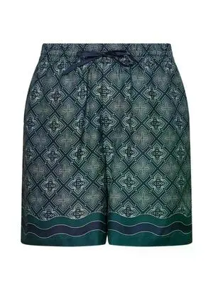 Casablanca Radiating Monogram Silk Shorts