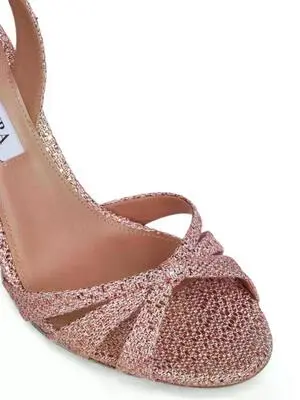 AQUAZZURA Woven-texture Crossover-strap Pumps