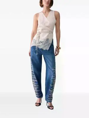 Liu Jo Straight Jeans With Jewel Embroidery