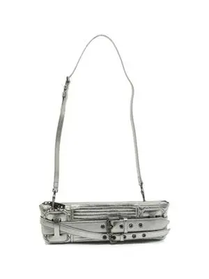 Burberry Buckle-detail Leather Shoulder Bag - Silver