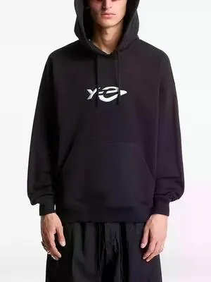 Y3 Liquid Logo-print Hoodie - Black