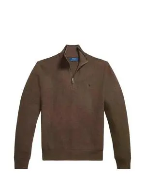 Polo Ralph Lauren Quarter-zip Textured-knit Sweater - Brown