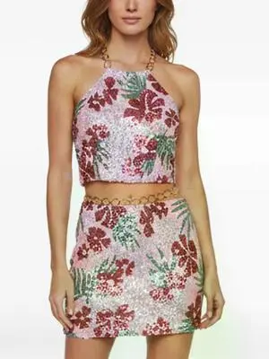 Maje Sequin-embellished Mini Skirt Set - Pink