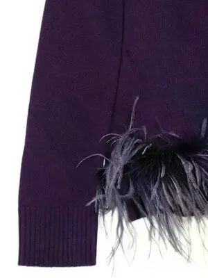 P.a.r.o.s.h Lestat Feather-trim Cardigan