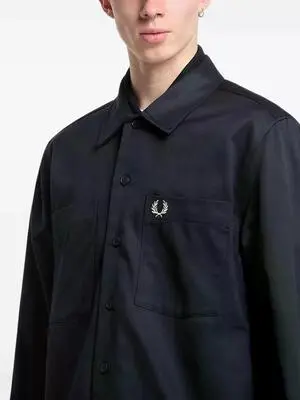 Fred Perry Logo-detail Twill Shirt Jacket
