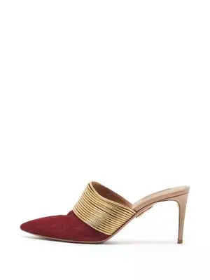 AQUAZZURA Rendez Vous Leather Mules - Red