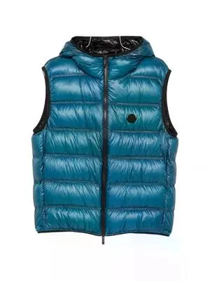 Moncler Panestrel Hooded Quilted Gilet - Blue