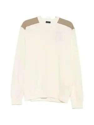 Paul & Shark Contrast-panel Crew-neck Sweater - Neutrals