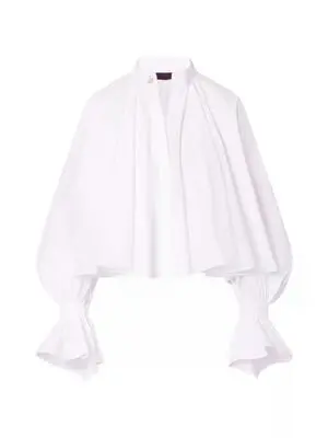 Liu Jo Soft Poplin Shirt With Ruffled Cuffs - White