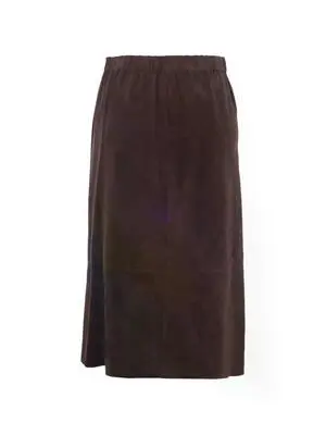 Max Mara Drawstring-waist Suede Midi Skirt - Brown