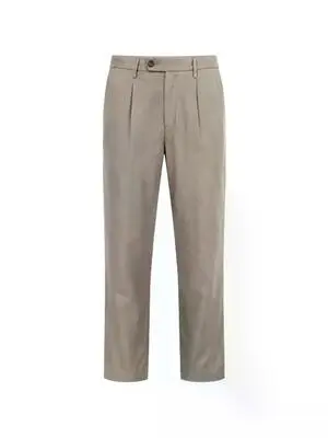 RE-HASH Slim-fit Pleated Trousers - Neutrals