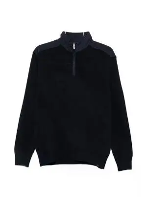 Paul & Shark Quarter-zip Panelled Sweater - Blue