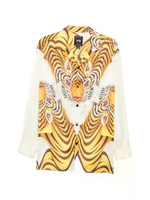 Y3 Tiger-print Buttoned Shirt - Neutrals