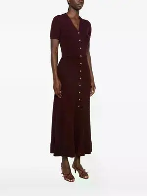 Maje Cable-knit Button-front Maxi Dress