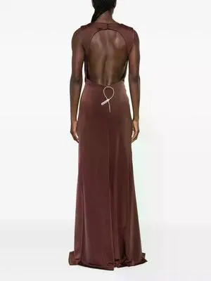 Rebecca Vallance Embellished Draped Maxi Dress