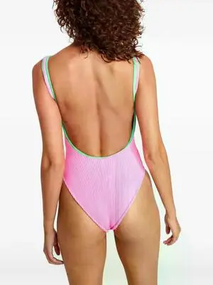 BANANA MOON Ribbed-knit Zip-front Swimsuit