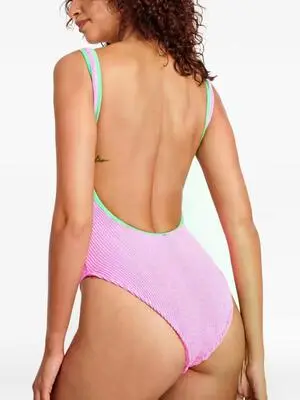 BANANA MOON Ribbed-knit Zip-front Swimsuit