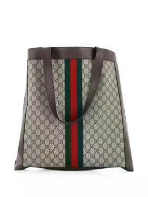 Gucci Ophidia Soft Open Gg Coated Canvas Large Tote Bag - Brown
