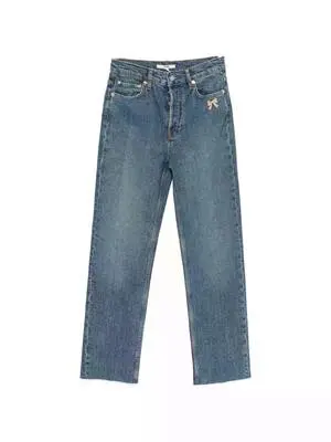 Maje Bow-embellished Straight-leg Jeans