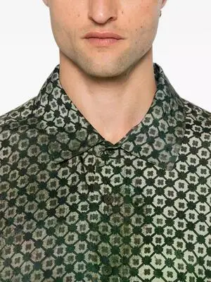 ZIGGY CHEN Geometric-print Long-sleeve Shirt