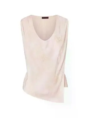 Liu Jo Embellished Jacquard Insert Top - Neutrals