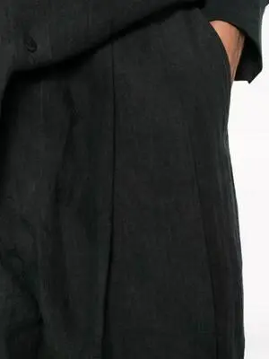 ZIGGY CHEN Pleated Waistband Wide Leg Trousers