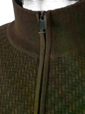 Brioni Trama Weave Zip-through Cardigan