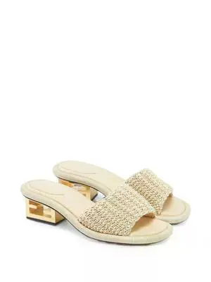 Fendi Ff Heeled Sandals - Neutrals