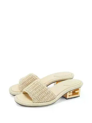 Fendi Ff Heeled Sandals - Neutrals