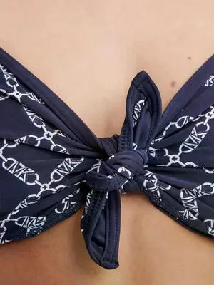 Michael Kors Monogram Print Knotted Bikini Top