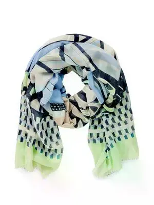 BETTY BARCLAY Abstract-print Frayed Scarf