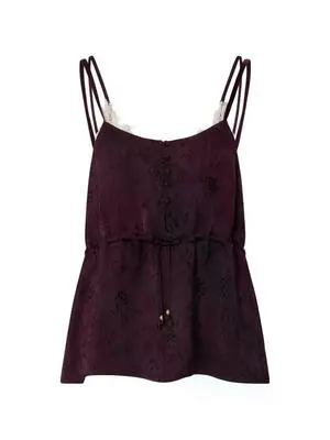 Liu Jo Jacquard Satin Lingerie Top - Purple