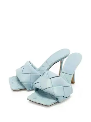 Bottega Veneta Lido Intrecciato Heeled Sandals - Blue