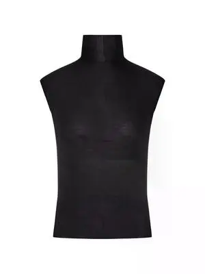 Rick Owens Ribbed-knit Sleeveless Top - Black