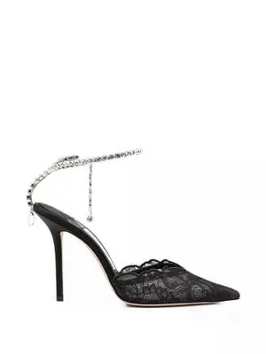 JIMMY CHOO Saeda Crystal-embellished Pumps - Black