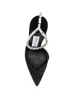 JIMMY CHOO Saeda Crystal-embellished Pumps