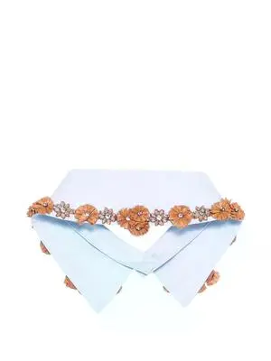 Dice Kayek Crystal-embellished Striped Collar - Blue
