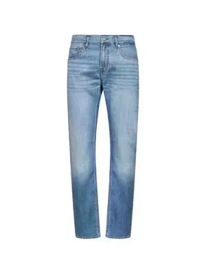 7 For All Mankind Faded-effect Whiskered Jeans - Blue